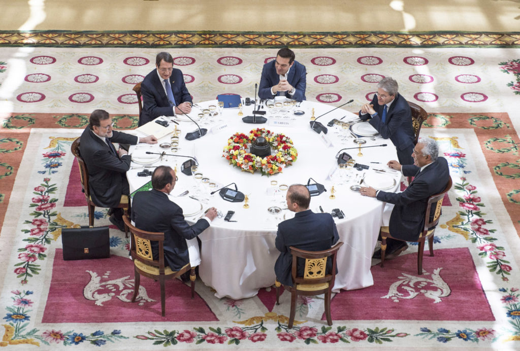 Tavola_Gentiloni_Hollande_Rajoy_Tsipras_Anastasiades_Costa_Muscat - Eunews