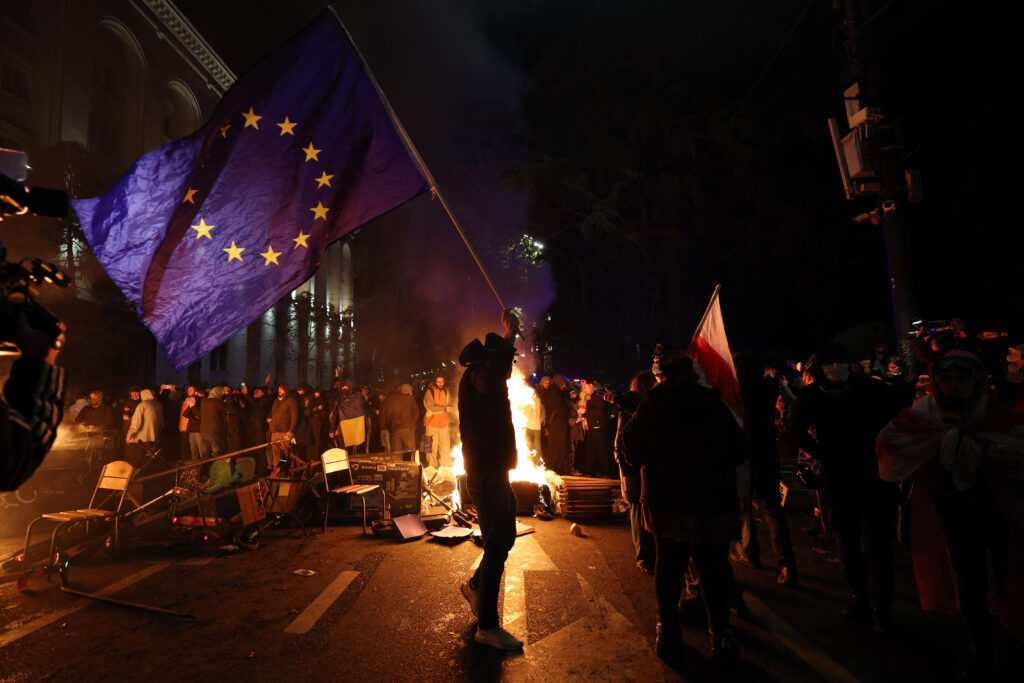 Protests soar in Georgia after government halts path to EU membership